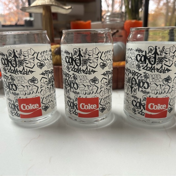 Coke | Art | Coke Glass Set Of 3 | Poshmark